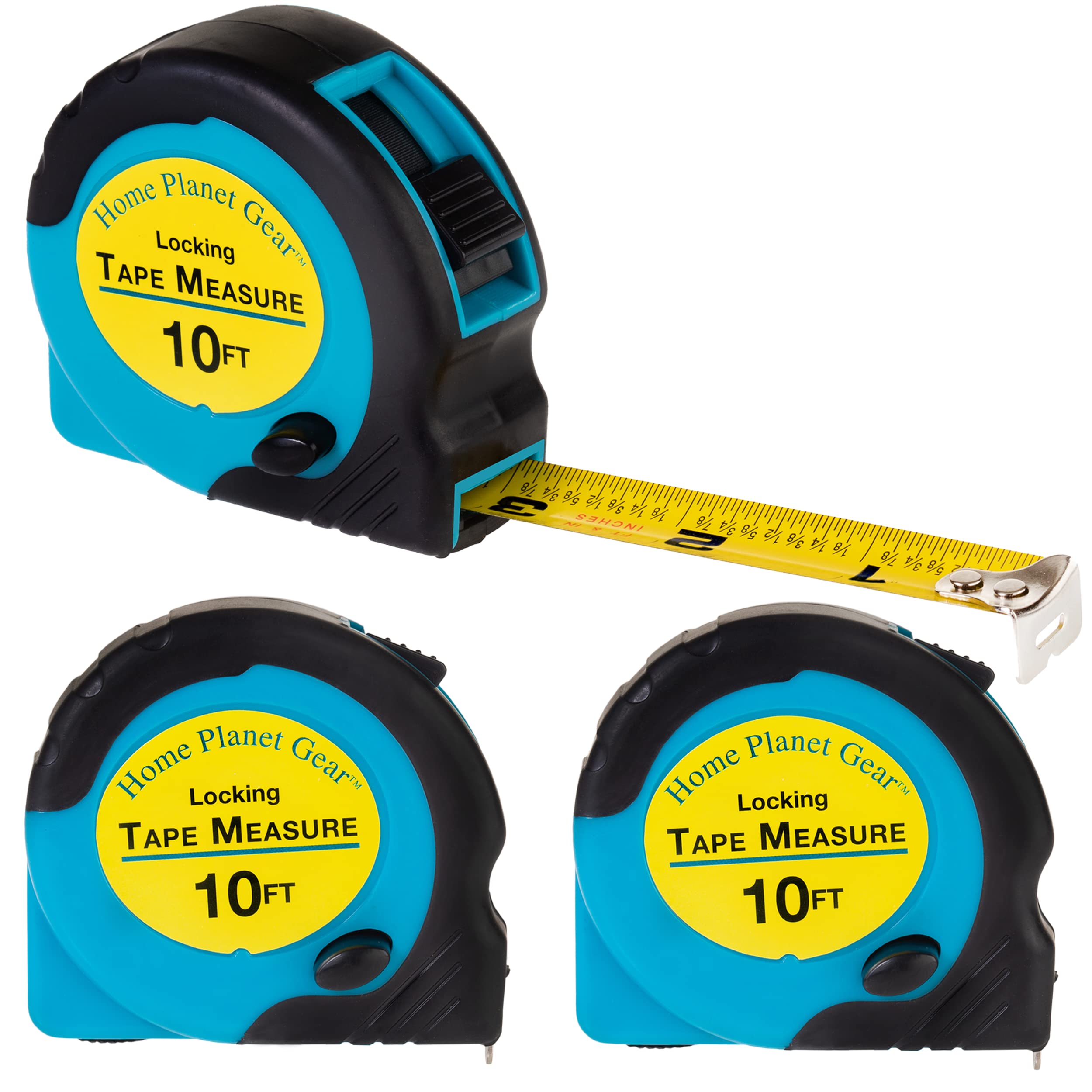 Where's My Tape Measure? 10ft Tape Measures Retractable – 3 Pack Small Measuring Tapes – Retractable, Fractions, Easy to Read and Easy to Find!