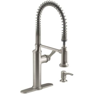 kohler k-r10651-sd-vs sous kitchen sink faucet, vibrant stainless