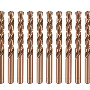 HSS Cobalt Drill Bit Set 9/32 Inch 10Pcs M35 Co Twist Jobber Length Steel Metal Drill Bits