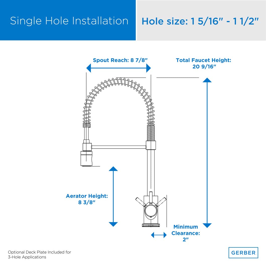 Gerber Plumbing The Foodie Pull-Down Pre-Rinse Kitchen Faucet