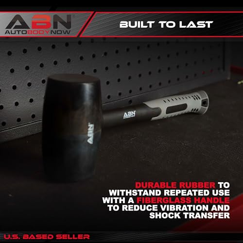 ABN Rubber Mallet 32 Ounce - Shock-Absorbing Fiberglass Handle with Textured Cushion Grip for All Jobs