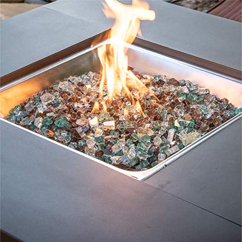 Kenai Blue - Fire Glass Blend for Indoor and Outdoor Fire Pits or Fireplaces | 10 Pounds | 1/2 Inch