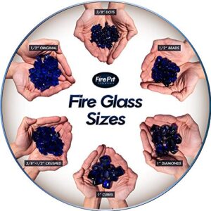 Kenai Blue - Fire Glass Blend for Indoor and Outdoor Fire Pits or Fireplaces | 10 Pounds | 1/2 Inch