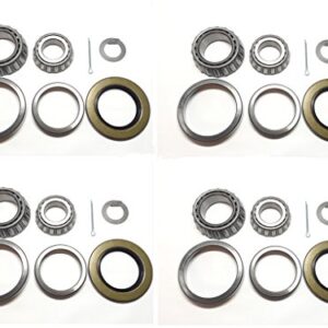 (Set of 4) WESTERNPRIME Trailer Hub Wheel Bearing Kit 25580 14125A with Double Lip Grease Seals 10-36 10-10 for 5200-7000 lb. Tandem Axles