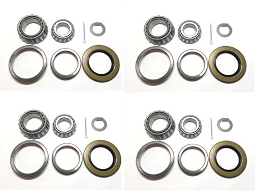 (Set of 4) WESTERNPRIME Trailer Hub Wheel Bearing Kit 25580 14125A with Double Lip Grease Seals 10-36 10-10 for 5200-7000 lb. Tandem Axles