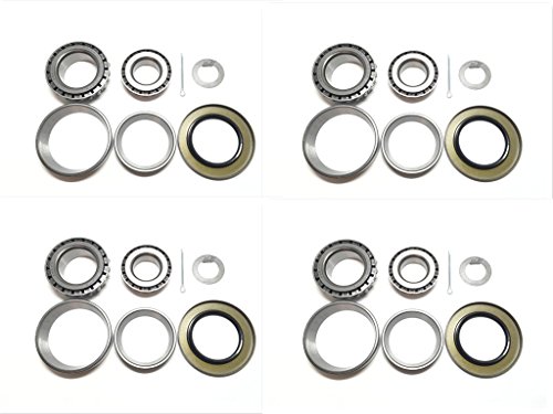 (Set of 4) WESTERNPRIME Trailer Hub Wheel Bearing Kit 25580 14125A with Double Lip Grease Seals 10-36 10-10 for 5200-7000 lb. Tandem Axles