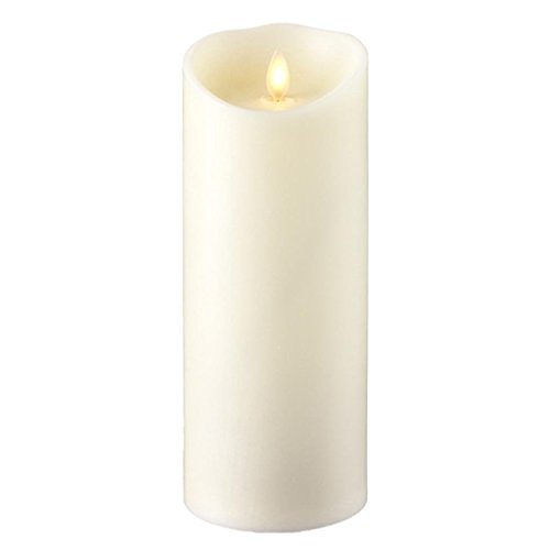 RAZ IMPORTS INC Push Flame Flameless Battery Operated LED Pillar Candle Ivory 3.5"x 9" for Home Décor, Holiday and Gift