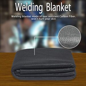 HANSWAY High Temp 36''X36''X1/4'' Felt Carbon Fiber Welding Blankets Black (3 x 3 feets)