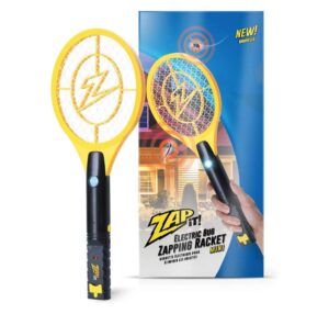 zap it! mini bug zapper - rechargeable mosquito, fly killer and bug zapper racket - flies killer indoor - 4,000 volt - usb charging, super-bright led light to zap in the dark - safe to touch