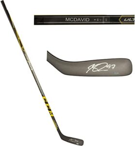 connor mcdavid edmonton oilers autographed ccm ultra tacks game model hockey stick - upper deck - autographed nhl sticks