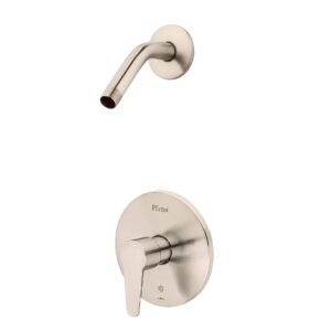 Pfister Pfirst Modern Tub & Shower Valve Only Trim (Valve Not Included), Includes Shower Arm, 1-Handle, Brushed Nickel Finish, R89060K