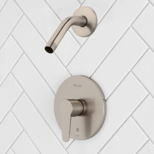 Pfister Pfirst Modern Tub & Shower Valve Only Trim (Valve Not Included), Includes Shower Arm, 1-Handle, Brushed Nickel Finish, R89060K