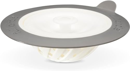 Full Circle Sinksational Sink Strainer with Stopper, White/Gray