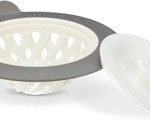 Full Circle Sinksational Sink Strainer with Stopper, White/Gray