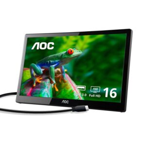 aoc i1659fwux 15.6" usb-powered portable monitor, full hd 1920x1080 ips, built-in stand, vesa