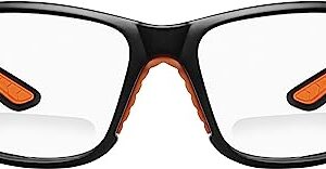 Ironwear Bradford 3030 Series Nylon Protective Safety Glasses with 2.0 Bifocal Lens, Clear Lens, Black Frame (3030-C-2.0), One Size