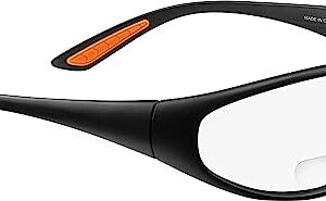 Ironwear Bradford 3030 Series Nylon Protective Safety Glasses with 2.0 Bifocal Lens, Clear Lens, Black Frame (3030-C-2.0), One Size