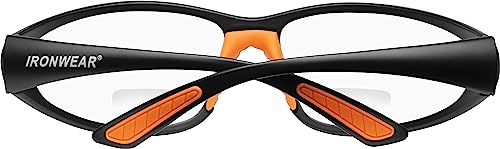 Ironwear Bradford 3030 Series Nylon Protective Safety Glasses with 2.0 Bifocal Lens, Clear Lens, Black Frame (3030-C-2.0), One Size