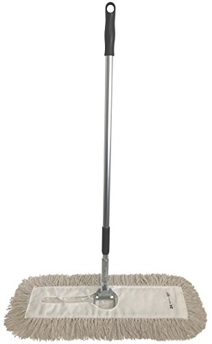 Ultimate Dust Mop Kit: Industrial-Grade Performance, Heavy-Duty Frame, Telescopic Handle - White 24 Inch