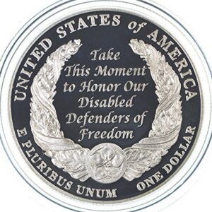 2010 W Commemorative UNC Silver Dollar American Veterans Disabled for Life $1 US mint Brilliant Uncirculated