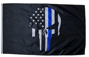 nuge demon skull police memorial usa flag 3' x 5' indoor outdoor banner