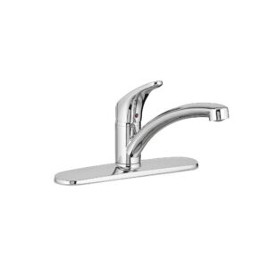 american standard 7074000.002 colony pro single-handle kitchen faucet with deckplate in polished chrome