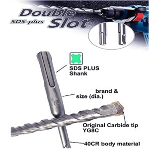 SDS Plus Hammer Drill Bit 3Pcs 5/32 in. x 6 in. Drill Masonry Concrete Rock