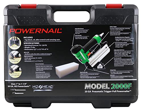 Powernail 2000F Pneumatic 20 Gauge Trigger Pull L-Cleat Nailer for Engineered and Hardwood Flooring