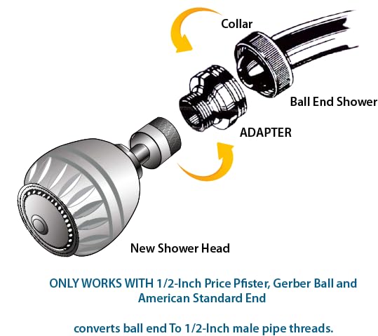 All 3 Ball End Shower Arm Adapter Set