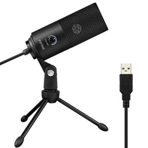 fifine usb microphone, metal condenser recording microphone for laptop mac or windows cardioid studio recording vocals, voice overs,streaming broadcast and youtube videos-k669b