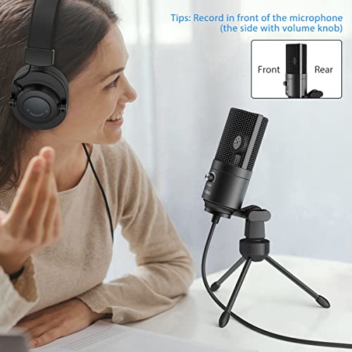 FIFINE USB Microphone, Metal Condenser Recording Microphone for Laptop MAC or Windows Cardioid Studio Recording Vocals, Voice Overs,Streaming Broadcast and YouTube Videos-K669B