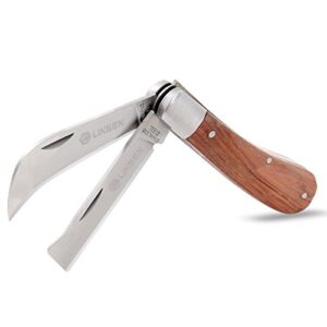 Pruning Knife, Double blade Grafting knife, Stainless Steel Garden Budding Knife, Linsen-outdoors Folding Pocket Knife For Grafting Multi Cutting Tool, Weed Bushes Branches Mushroom Diggig Knife