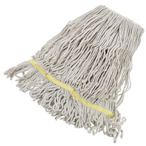 hubert mop head with 1" headband 12 ounce white 4-ply blend