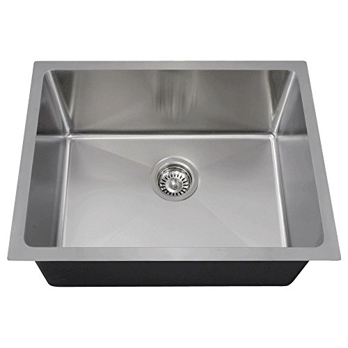 MR Direct 1823-16 Stainless Steel Undermount 23 in. Single Bowl Kitchen Sink