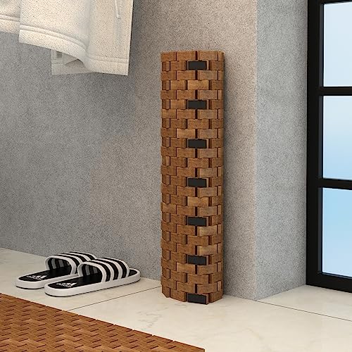 Facilehome Teak Wood Bath Shower Mat for SPA Sauna with Mutiple Silica Gel Feet 27.5X19.7X0.31-Inch