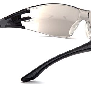 Pyramex Endeavor Plus Durable Safety Glasses, Black/Gray Frame, Indoor/Outdoor Mirror Lens