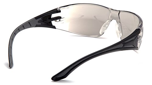 Pyramex Endeavor Plus Durable Safety Glasses, Black/Gray Frame, Indoor/Outdoor Mirror Lens