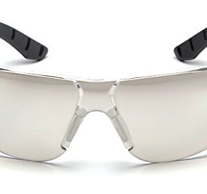 Pyramex Endeavor Plus Durable Safety Glasses, Black/Gray Frame, Indoor/Outdoor Mirror Lens