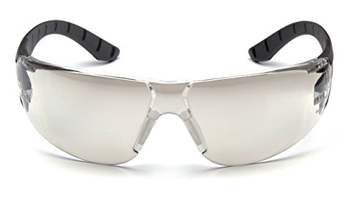 Pyramex Endeavor Plus Durable Safety Glasses, Black/Gray Frame, Indoor/Outdoor Mirror Lens