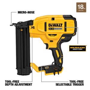 DEWALT 20V MAX* Cordless Brad Nailer Kit, 18GA (DCN680D1)