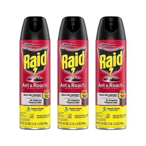 Raid Ant & Roach Killer Lemon Scent, 17.5 Ounce (Pack of 3)