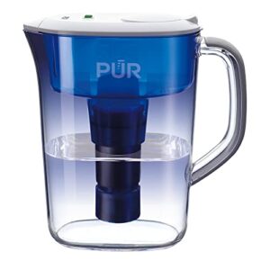 pur ultimate filtration water filter pitcher, 7 cup, clear/blue