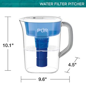 PUR Ultimate Filtration Water Filter Pitcher, 7 Cup, Clear/Blue