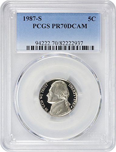 1987-S Jefferson Nickel, PR70DCAM, PCGS