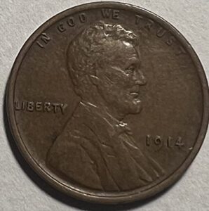 1914 p lincoln cent union shield penny wheat cent au condition extremely fine details