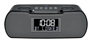 sangean compact bluetooth am/fm dual alarm clock radio with large easy to read backlit lcd display