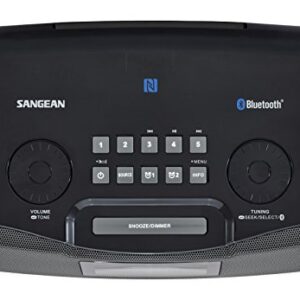 Sangean Compact Bluetooth AM/FM Dual Alarm Clock Radio with Large Easy to Read Backlit LCD Display