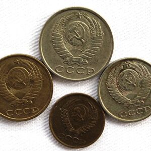 Soviet Union -Set of 7 Kopeks Coin USSR CCCP Cold War Era Hammer and Sickle