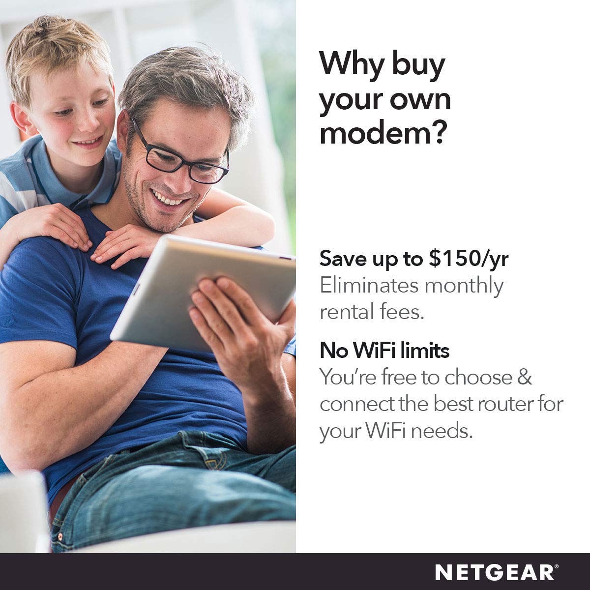 NETGEAR Cable Modem CM500 - Compatible with All Cable Providers Including Xfinity by Comcast, Spectrum, Cox | for Cable Plans Up to 400Mbps | DOCSIS 3.0