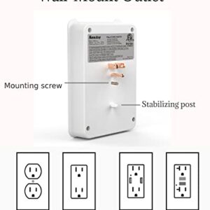 Huntkey Multi Plug Outlet 3 USB Ports 3.4 Amp with Phone Cradle, 6 AC Surge Protector Outlet 1080 Joules for Bathroom Dorm Room Office